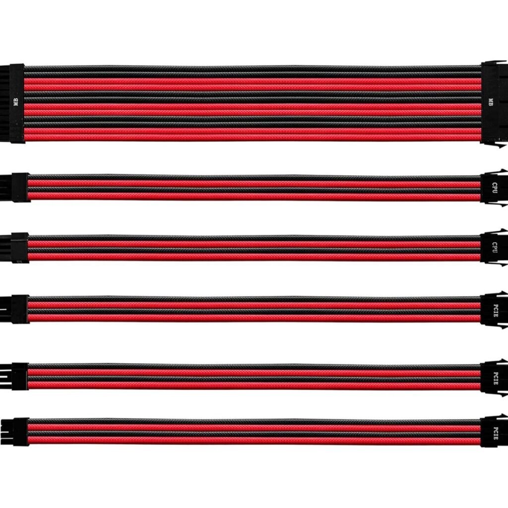 Cooler Master Colored Extension Cable Kit - Red & Black - Hcom Distributors